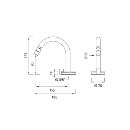 Cea Design Giotto GIO 23 countertop mixer tap
