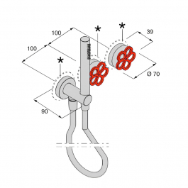 Boffi Pipe RGFP03E + RGGN03I wall mounted shower bath set